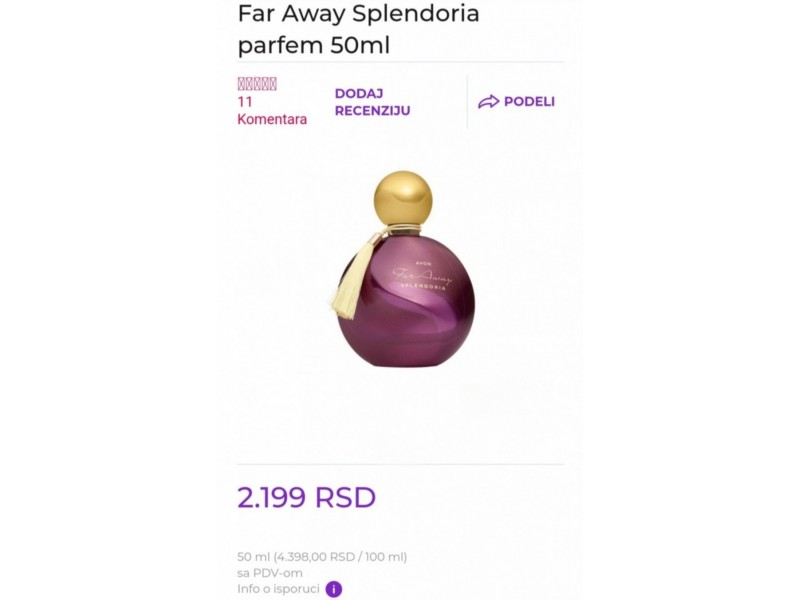 Avon Far Away Splendoria parfem ( 50 ml )-novo*akcija