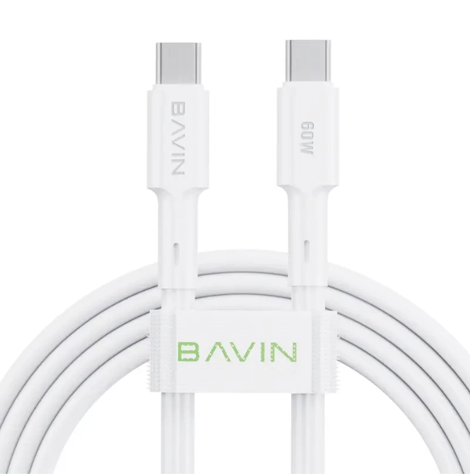 USB kabal Bavin 60W Tip C na Tip C (White)