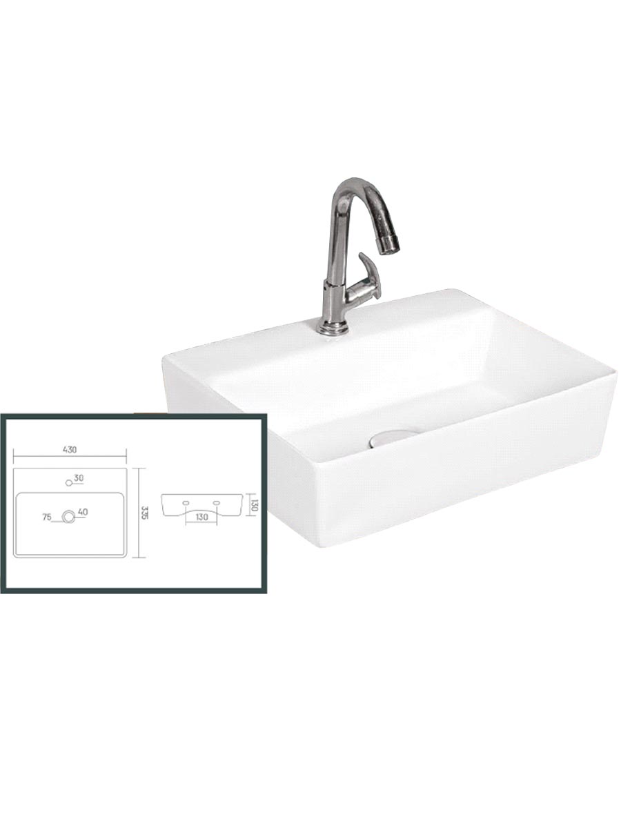 Lavabo Cubic 43×33,5cm Ket