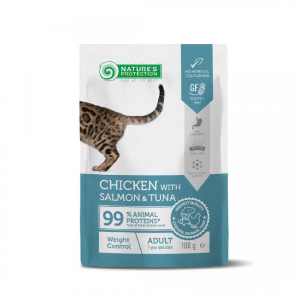 Nature's Protection kesica za mačke Chicken&Salmon&Tuna 100g