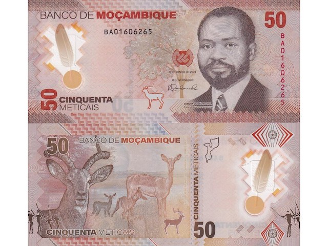 Mozambik MOZAMBIQUE 50 Meticais 2024 UNC, P-156 Polymer