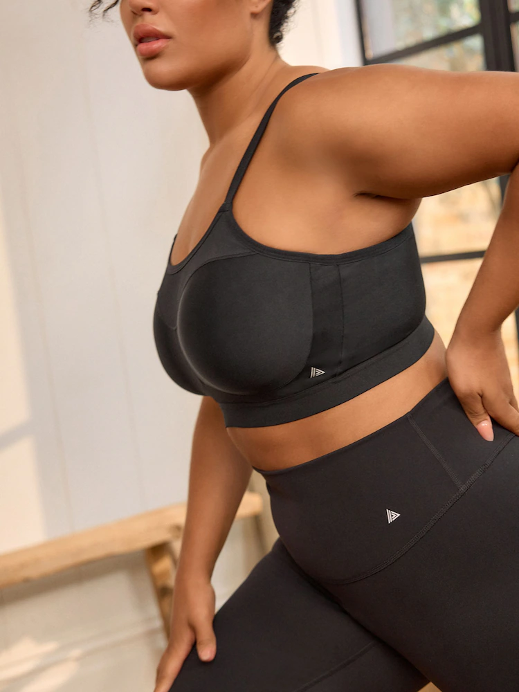 Black F-K Ultimate Support Non Pad Minimising Wired High Impact Sports Bra