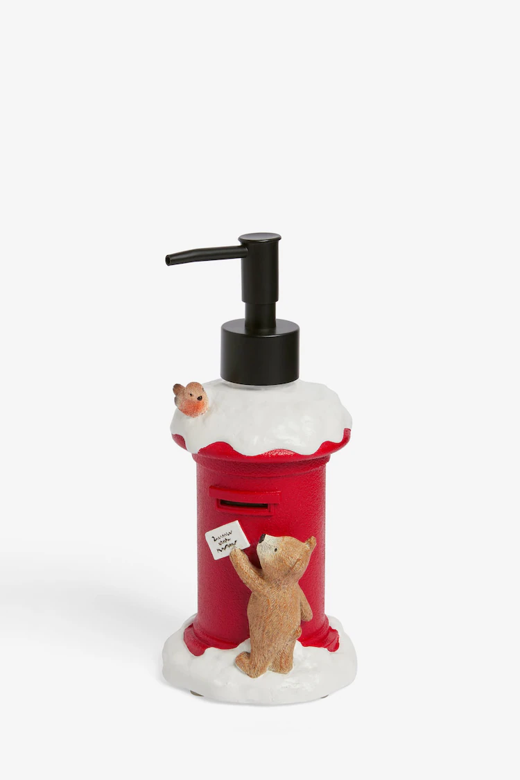 Red Bertie Bear Christmas Letter Soap Dispenser