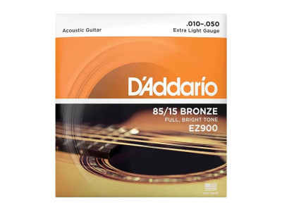 D'Addario 10-50 Extra Light Gauge 85/15 Bronze Acoustic Guitar Strings EZ900