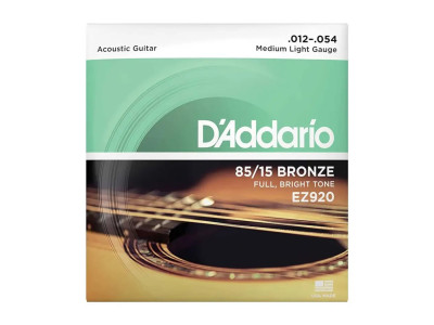 D'Addario 12-54 Medium Light Gauge 85/15 Bronze EZ920