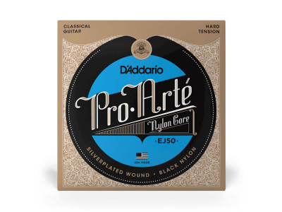 D'Addario HARD TENSION Black Nylon Classical Guitar Strings EJ50