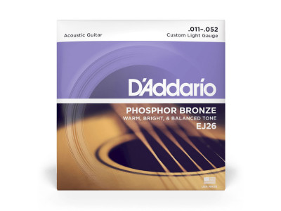 D'Addario 11-52 Custom Light Acoustic Guitar Strings EJ26