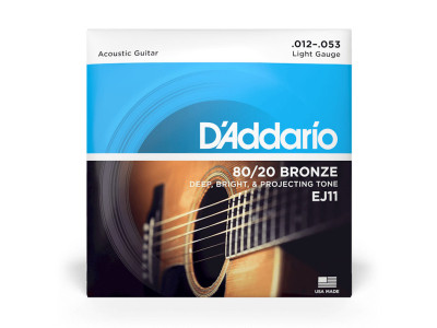 D'Addario 12-53 Regular Light Acoustic Guitar Strings EJ11