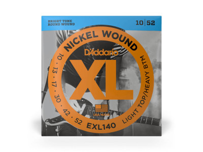 D'Addario 10-52 Light Top/Heavy Bottom Electric Guitar Strings EXL140