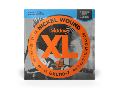 D'Addario 10-59 Regular Light 7-String Electric Guitar Strings EXL110-7