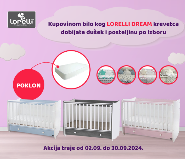 PAKET KUPOVINA (DRVENI KREVETAC, POSTELJINA ZA BEBE I DUSEK)