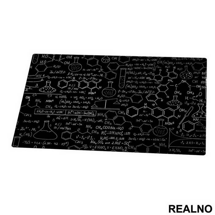 CHEMICAL FORMULAS ON THE BOARD - ENGINEER - PODMETAČ ZA STO