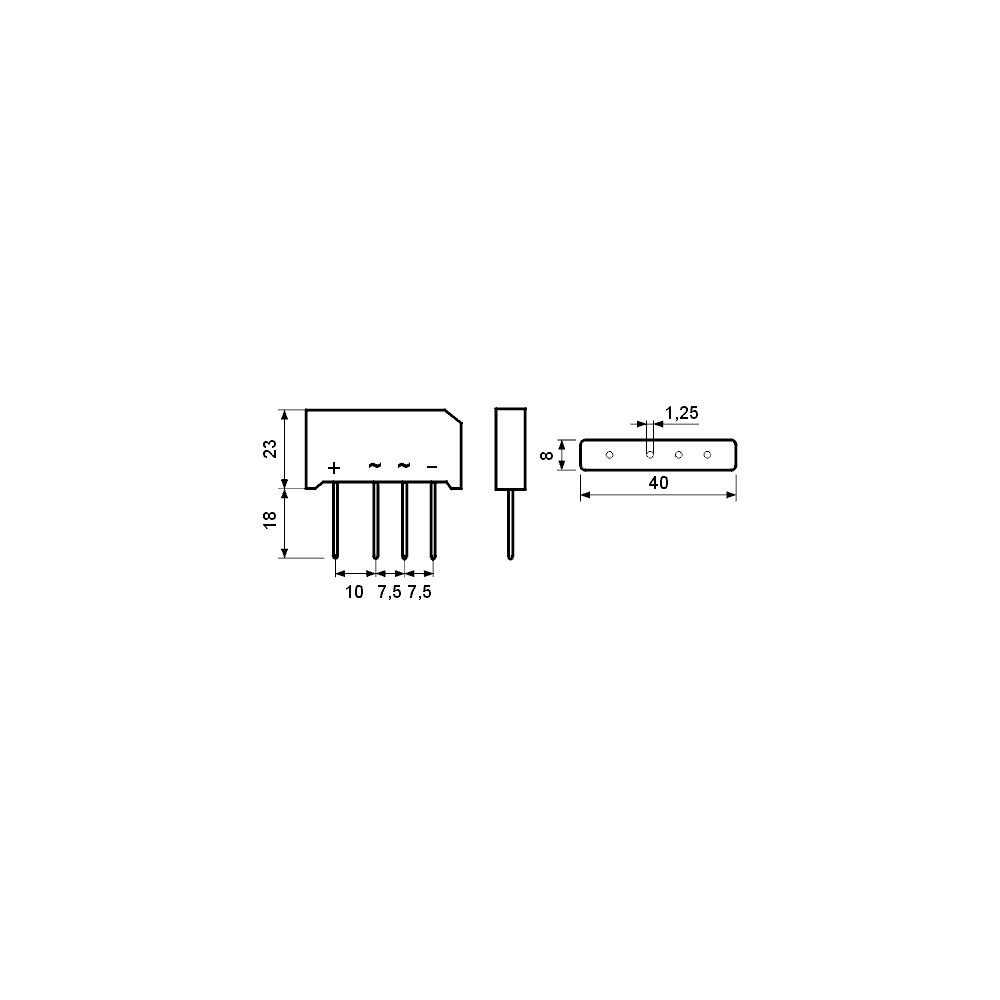 Grec 500V 5A 40x22x8 mm,7,5/10mm