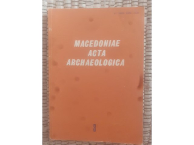 MACEDONIAE ARCHAEOLOGICA 3