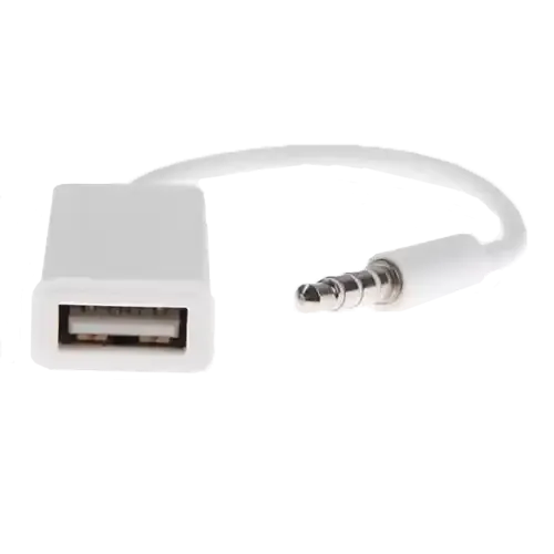 Adapter USB na AUX beli 17cm A017