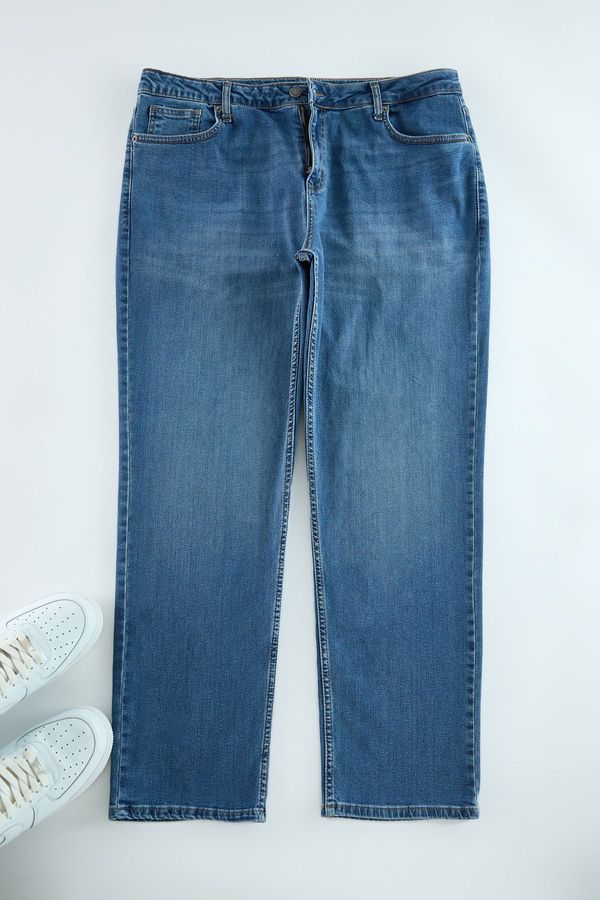 TRENDYOL MEN'S INDIGO REGULAR FIT PLUS SIZE DENIM DENIM JEANS
