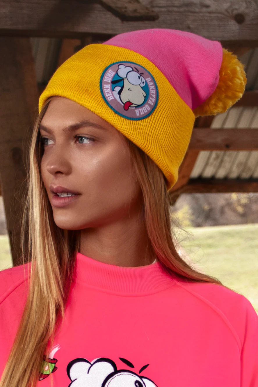 Pink-Yellow Beanie