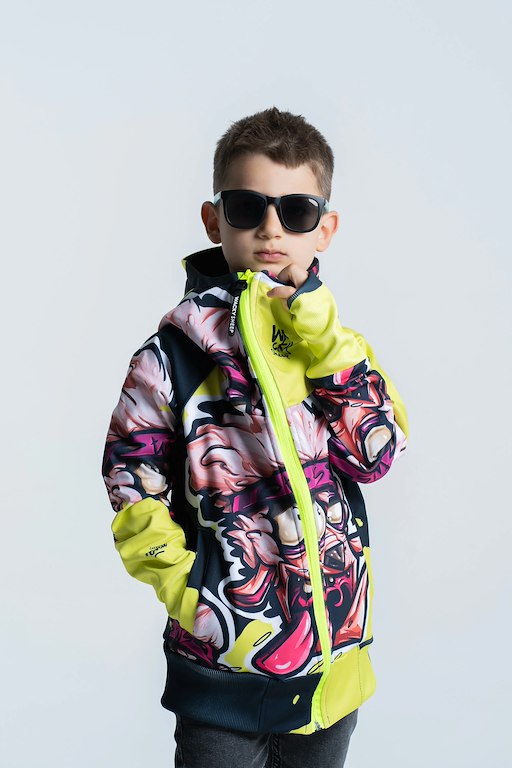 KIDS NEON BLACK HOODIE