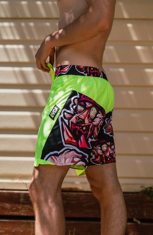 M'S SHORT NEON BLACK SWIM SHORTS