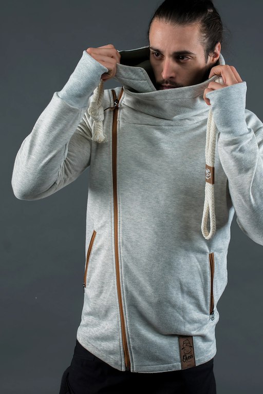 M's Classic Gray Green Zip Hoodie