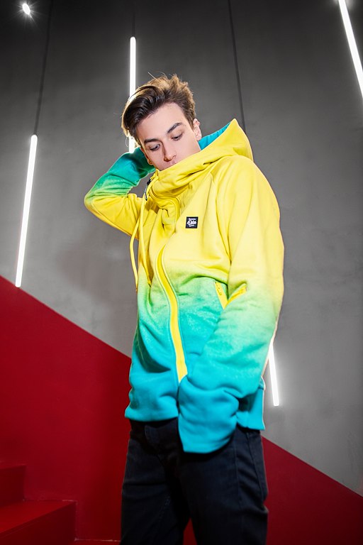 M's Classic Gradient Yellow Zip Hoodie