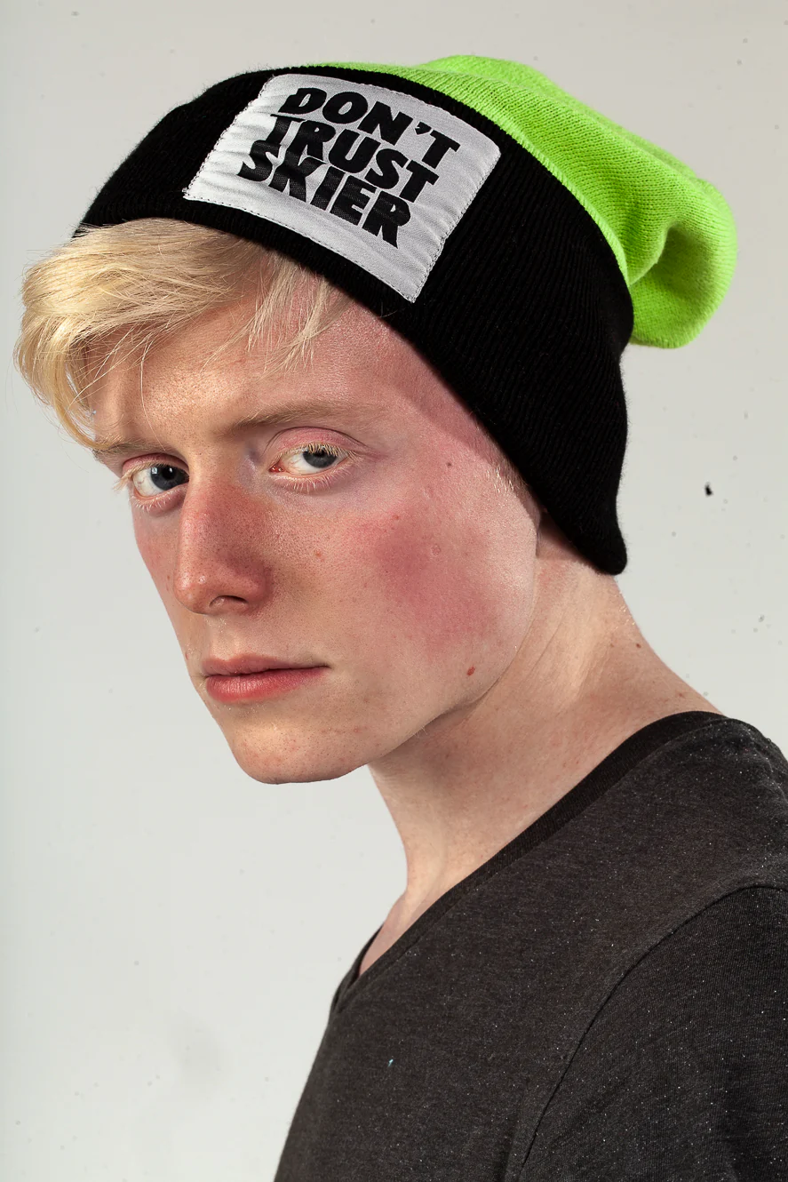 Don't Trust Skier BlackGreen Beanie