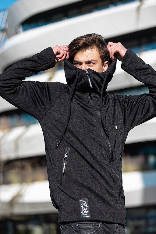 M's Black Fleece Zip Hoodie