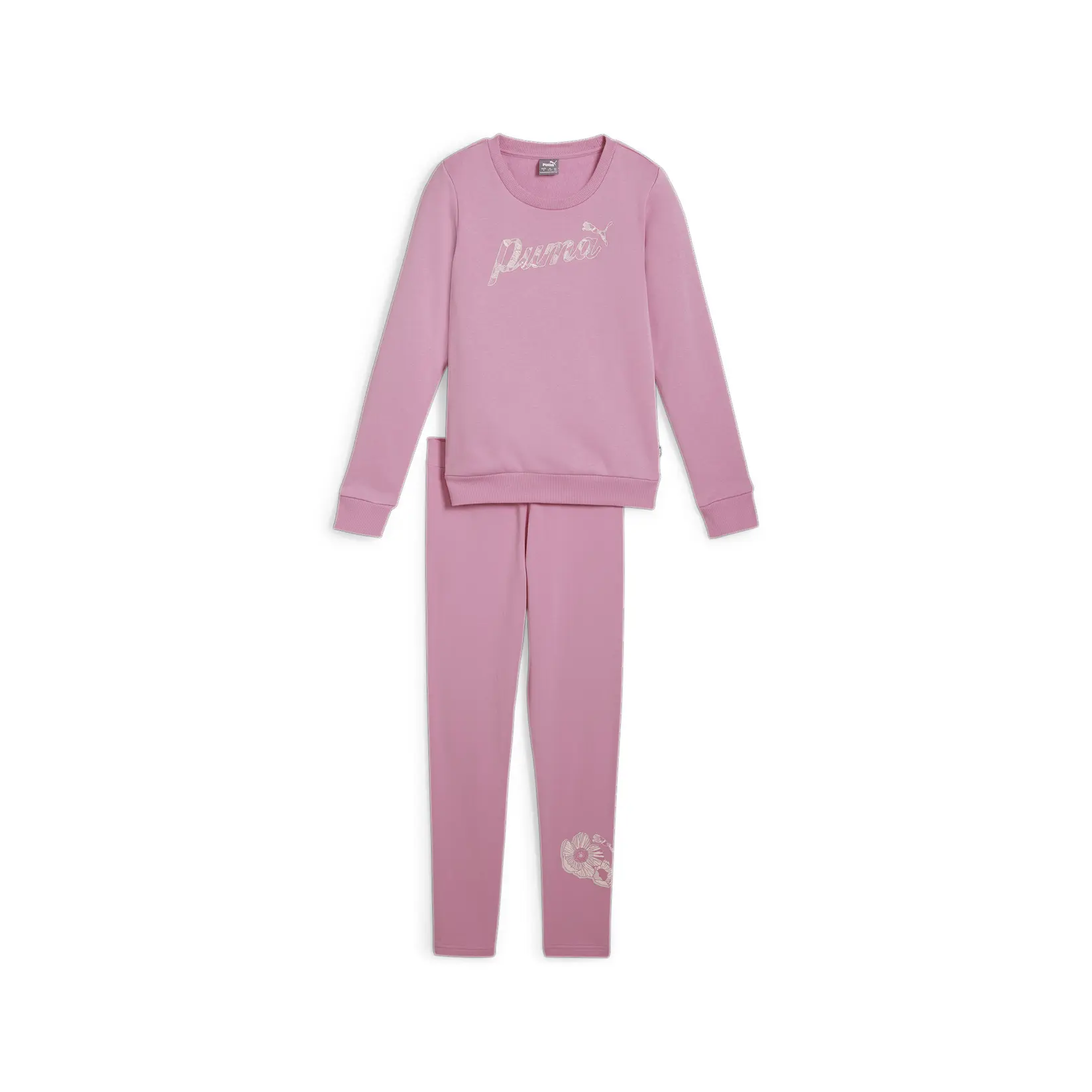 PUMA Komplet trenerka za devojčice Class Act Crew & Legging Set FL G, 683322-48, Roze