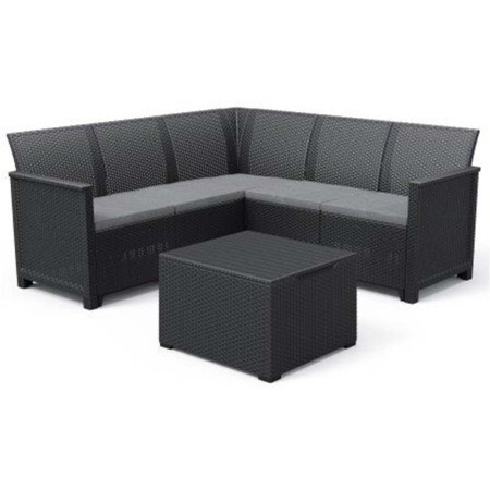 Curver baštenski set ugaoni elodie 5 seater sa box stolom, grafit ( CU 254097 )