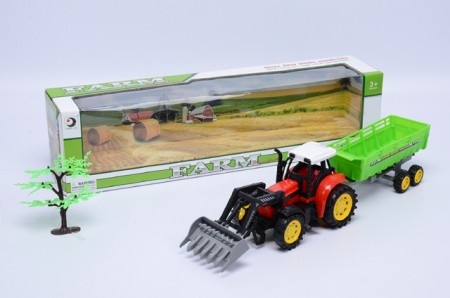 Igračka za decu traktor - bager sa prikolicom 48x8x10cm ( 273198 )