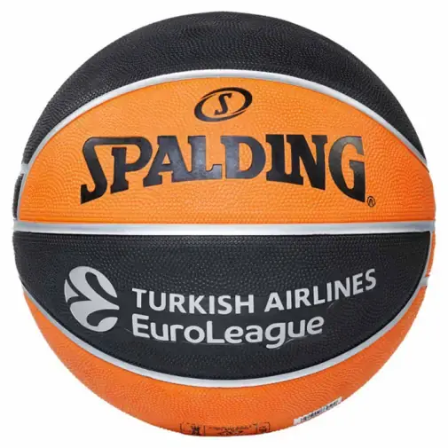 Spalding Lopta za košarku Euroleague Guma Replica, Crno - Narandžasta