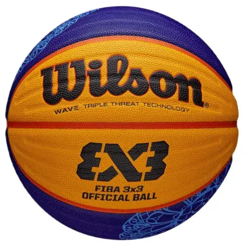 Wilson Lopta za košarku FIBA 3X3 Replica BSKT Paris 2024, Plavo - Narandžasta