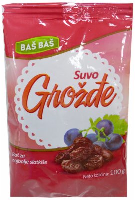 SUVO GROŽĐE BAŠ BAŠ 100G
SUVO GROŽĐE BAŠ BAŠ 100G