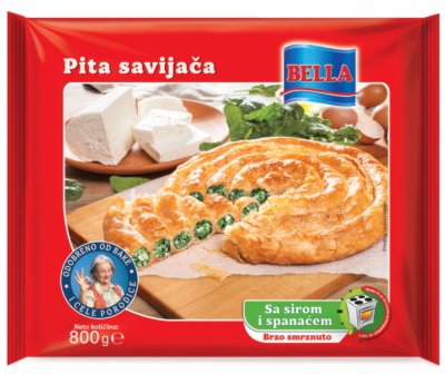 SMRZNUTA PITA SAVIJACA SIR I SPANAC BELLA 800G
SMRZNUTA PITA SAVIJACA SIR I SPANAC BELLA 800G