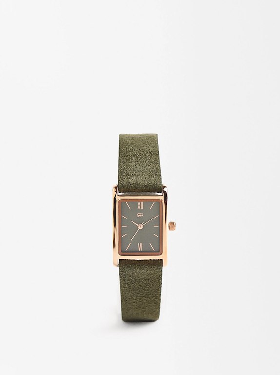 Leather strap watch