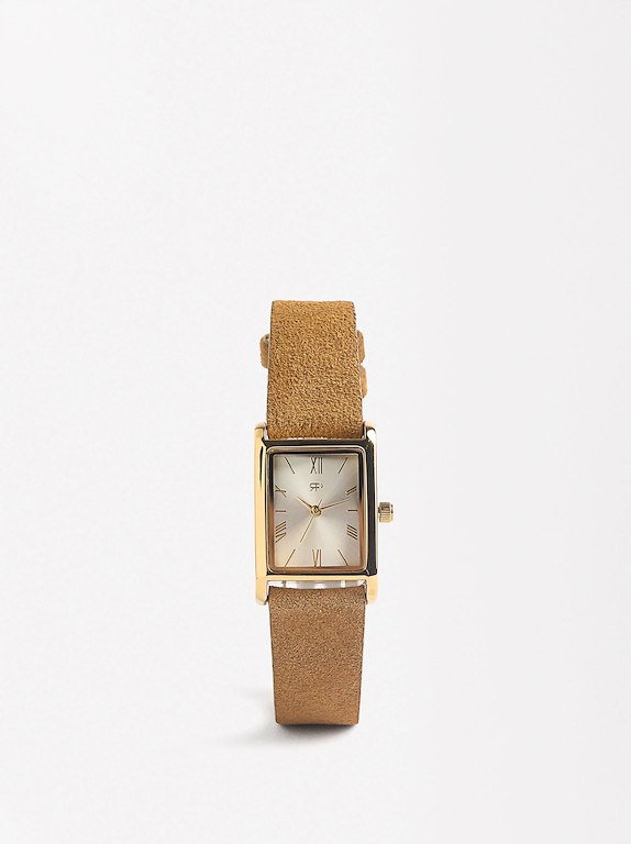 Leather strap watch