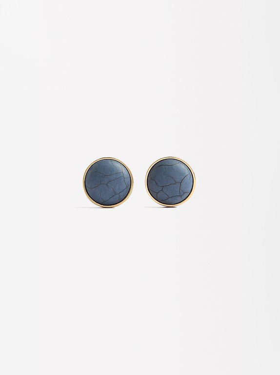 ROUND EARRINGS WITH STONE