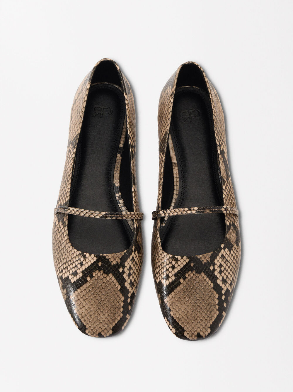 Online Exclusive - Ballet Flats With Straps Animal Print