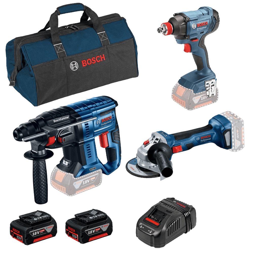 BOSCH GBH180LI+GWS180LI+GDX180 0615990M5G Set akumulatorskog alata