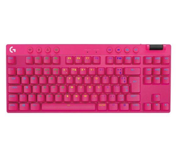 Logitech - Logitech G PRO X TKL Lightspeed Gaming Keyboard, Pink, US, BT Tactile