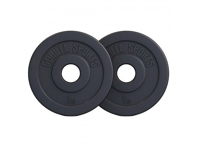 GORILLA SPORTS Set plastičnih olimpijskih tegova 10 kg (2 x 5 kg)