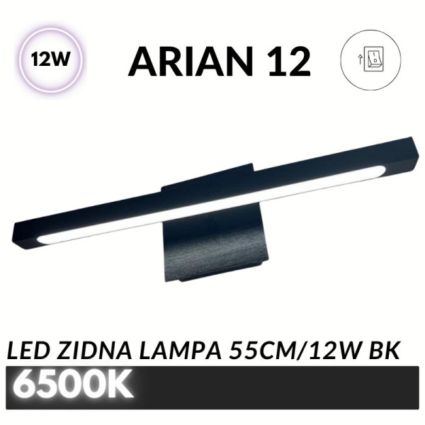 LED lampa za slike i ogledala 12W 6500K ARIAN-12 crna