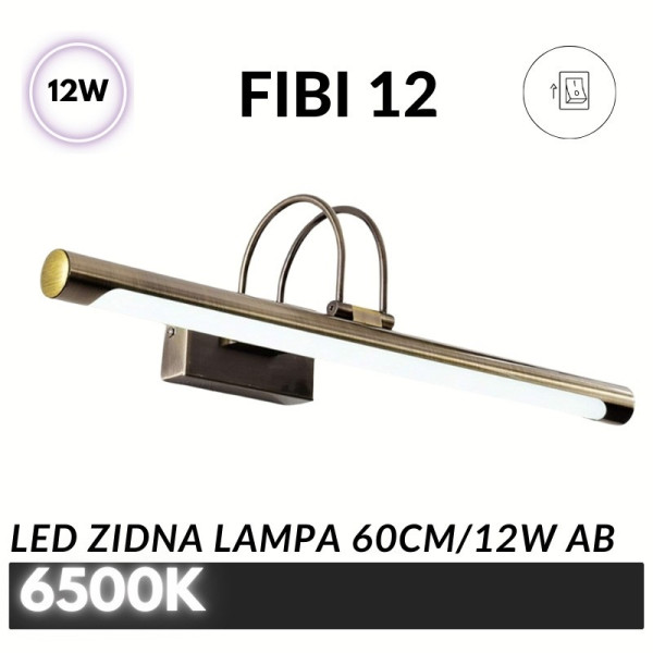 LED lampa za slike i ogledala 12W 6500K FIBI-12 sa prekidačem mesing