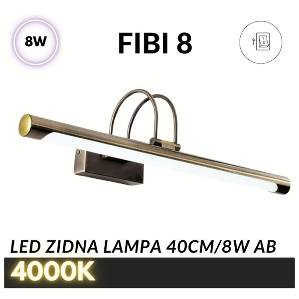 LED lampa za slike i ogledala 8W 4000K FIBI-8 sa prekidačem mesing