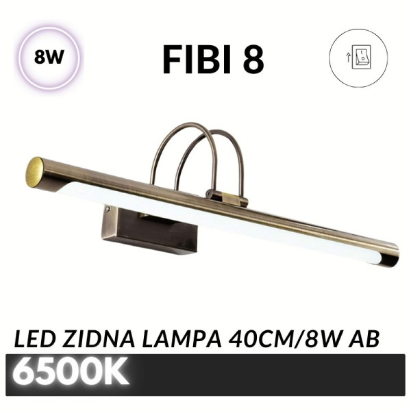 LED lampa za slike i ogledala 8W 6500K FIBI-8 sa prekidačem mesing