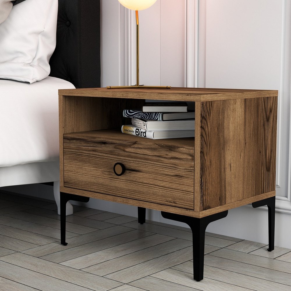 HANAH HOME NOĆNI STOČIĆ LIZBON 532 WALNUT