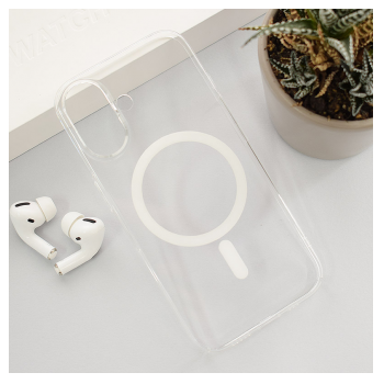 Maska Transparent Mag Case za iPhone 16 bela