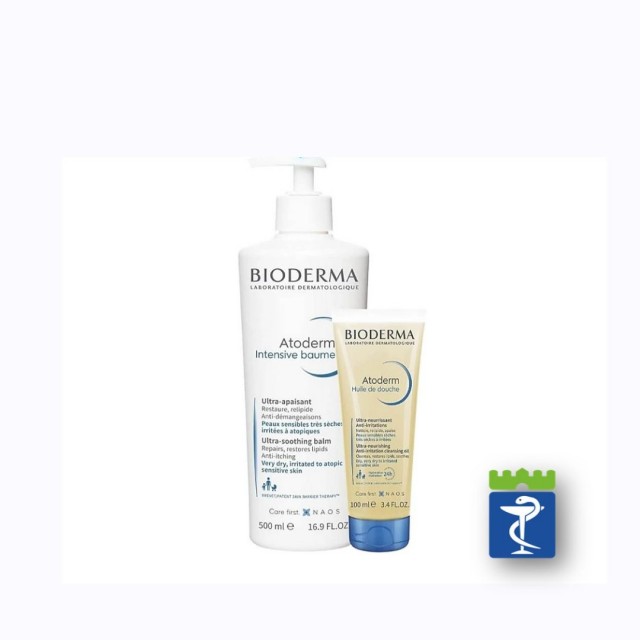 BIODERMA SET ATODERM INTENZIVNI BALZAM 500ML + ATODERM ULJE ZA TUŠIRANJE 100ML