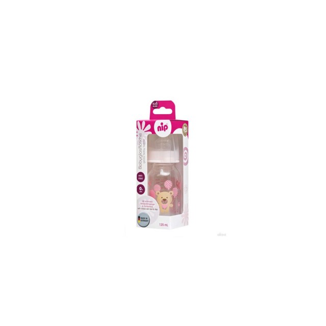 NIP STAKLENA FLAŠICA 125ML SILKON CUCLA 0M+ DEVOJČICA