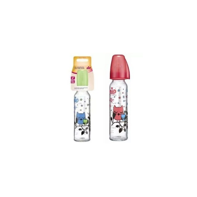 NIP STAKLENA FLAŠICA SA SILIKONSKOM CUCLOM 0M+ 250ML ROZE
